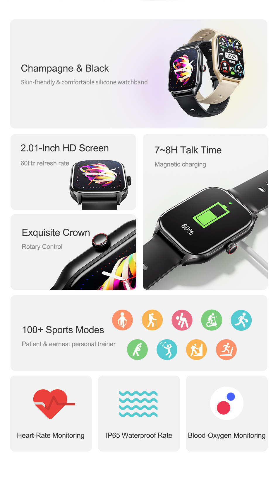 Awei H21 Smartwatch นาฬิกาข้อมือสมาร์ทวอทช์ หน้าจอสัมผัส 2.01 นิ้ว ที่ ...