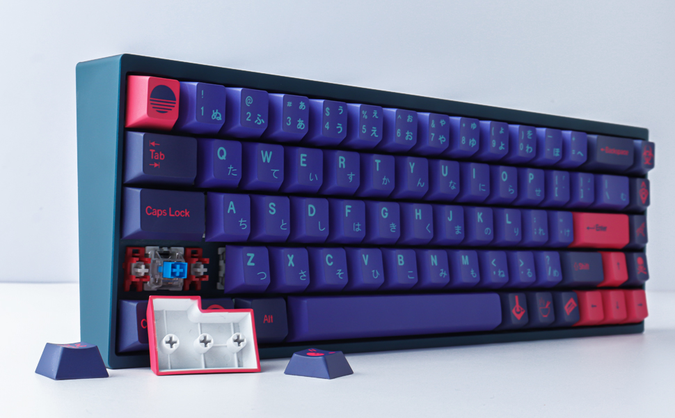 GMK Laser Wave Keycaps, 158 คีย์ PBT Keycaps โปรไฟล์เชอร์รี่ DYE-SUB ...