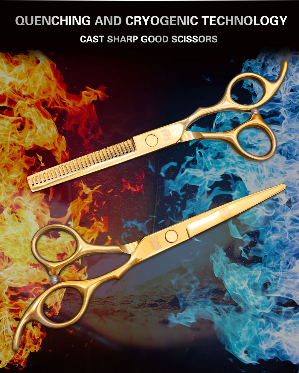 Kasho Japan 440C กรรไกรตัดผม 6 นิ้ว กรรไกรตัดผม แบน + กรรไกรตัดฟัน ...