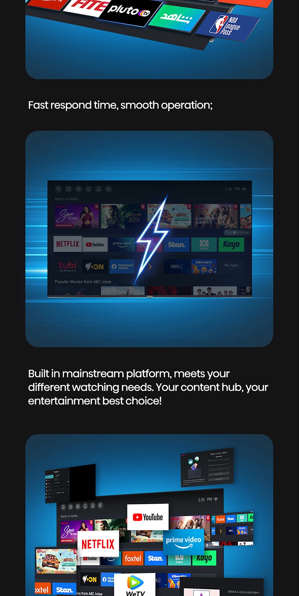 Hisense TV ทีวี 65 นิ้ว รุ่น 65U6H 4K QLED VIDAA U5 Smart TV Netflix ...