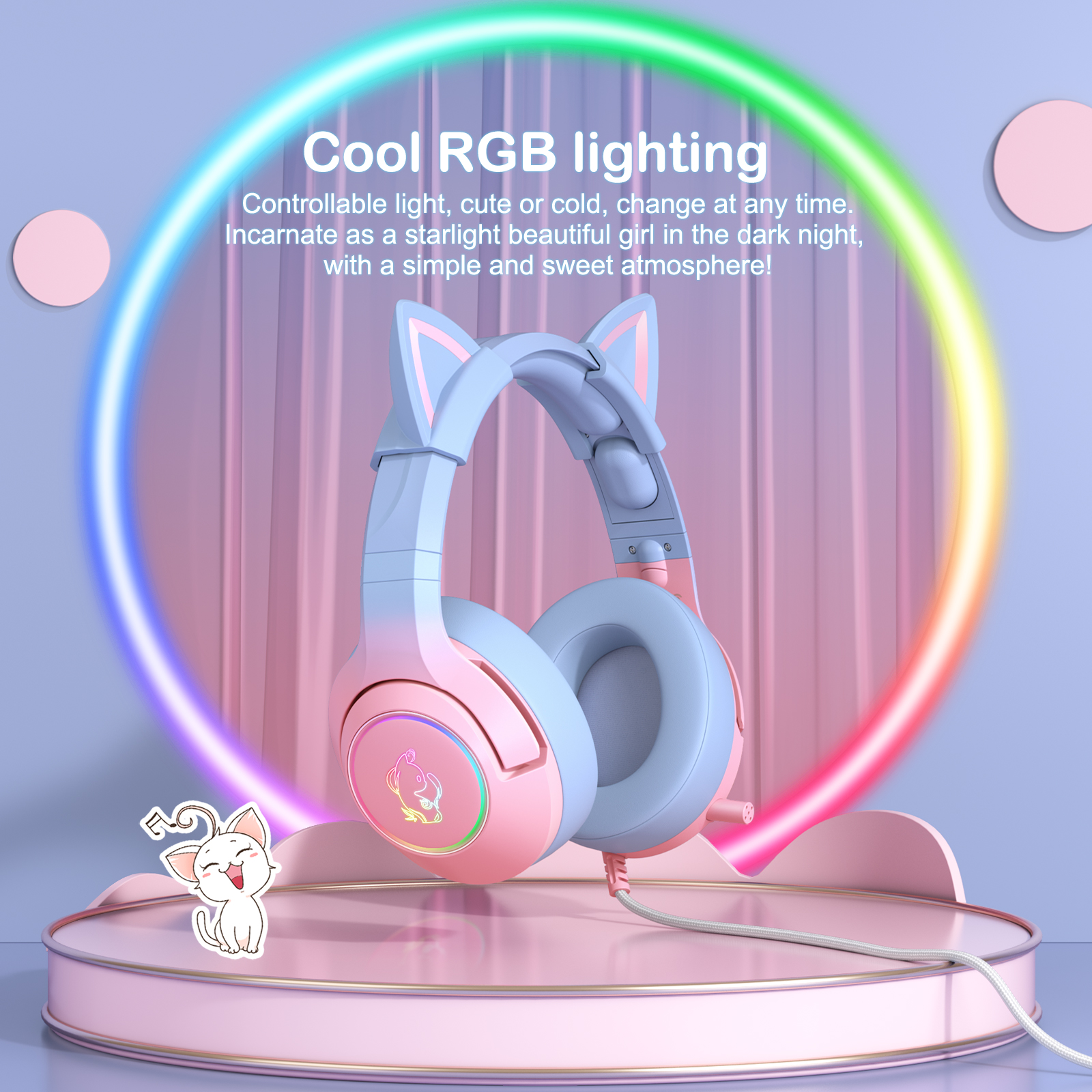 ONIKUMA K9 gradient blue Gaming Headset หูฟัง หูฟังมือถือ หูฟังเกมมิ่ง ...