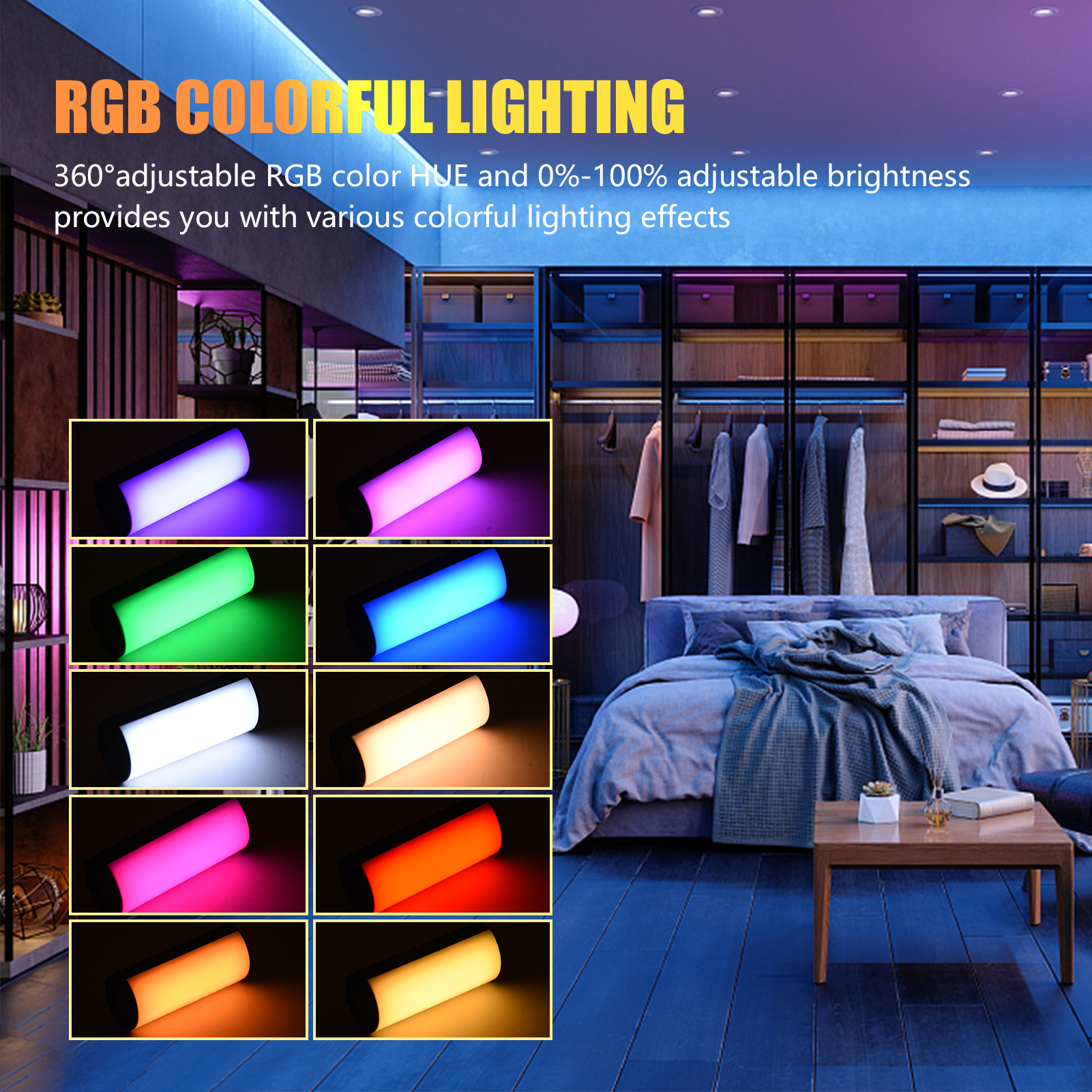 Andoer W100RGB ไฟเติมแสงวิดีโอ LED RGB 2500K-9000K หรี่แสงได้ 20 เอฟเฟคไฟ CRI95+ หน้าจอ LCD ...