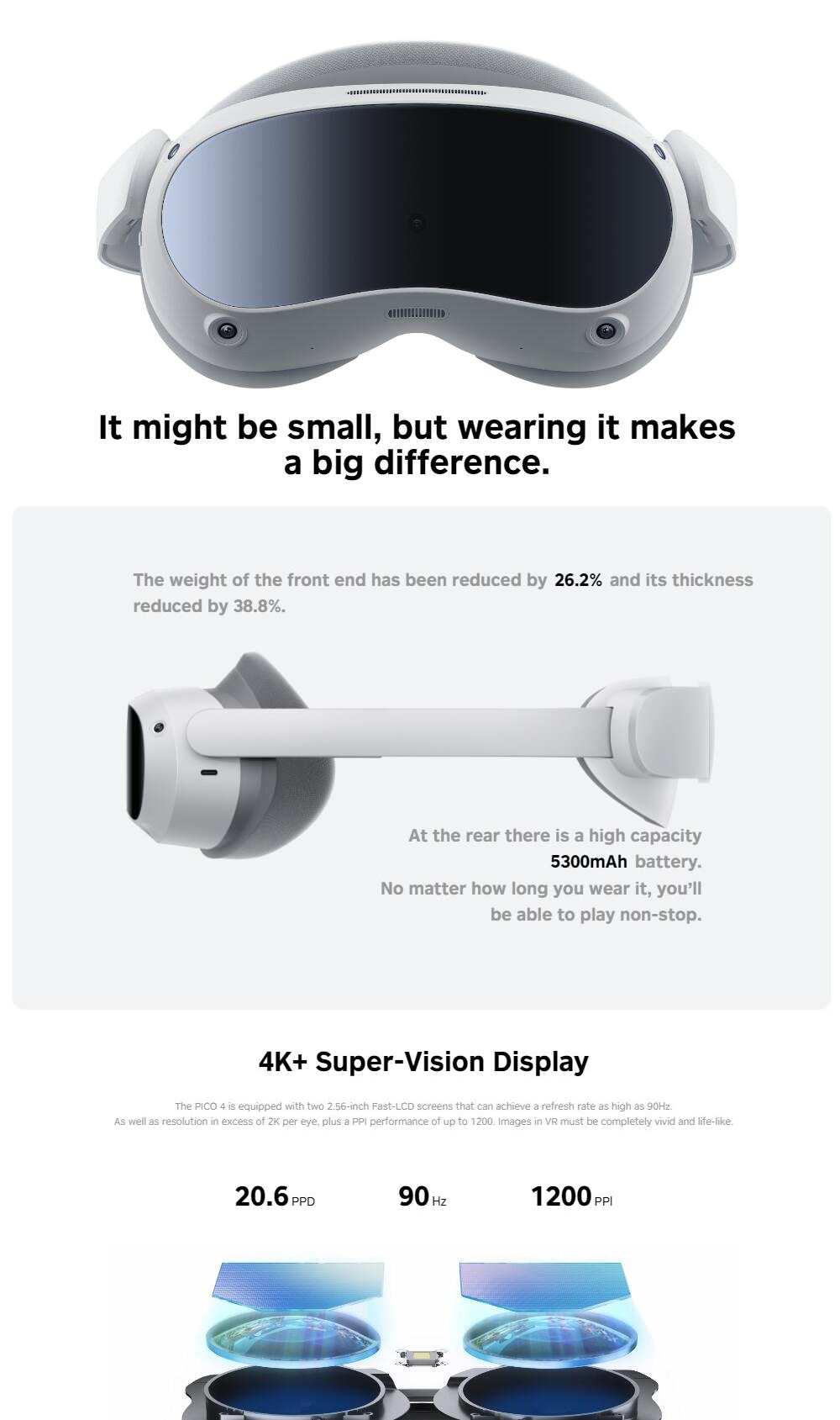 Pico 4 Pro VR แว่นตา All-in-one 8 + 512G รองรับ Eye Tracking Facial ...