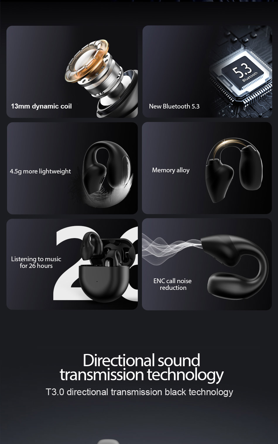 Monster Open Ear 200 หูฟังบลูทูธ IPX5 Waterproof Ear-Clip หูฟังไร้สาย ...