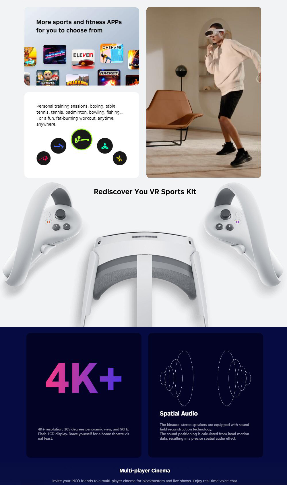 Pico 4 Pro VR แว่นตา All-in-one 8 + 512G รองรับ Eye Tracking Facial Expression จับ 6dof เชิง ...