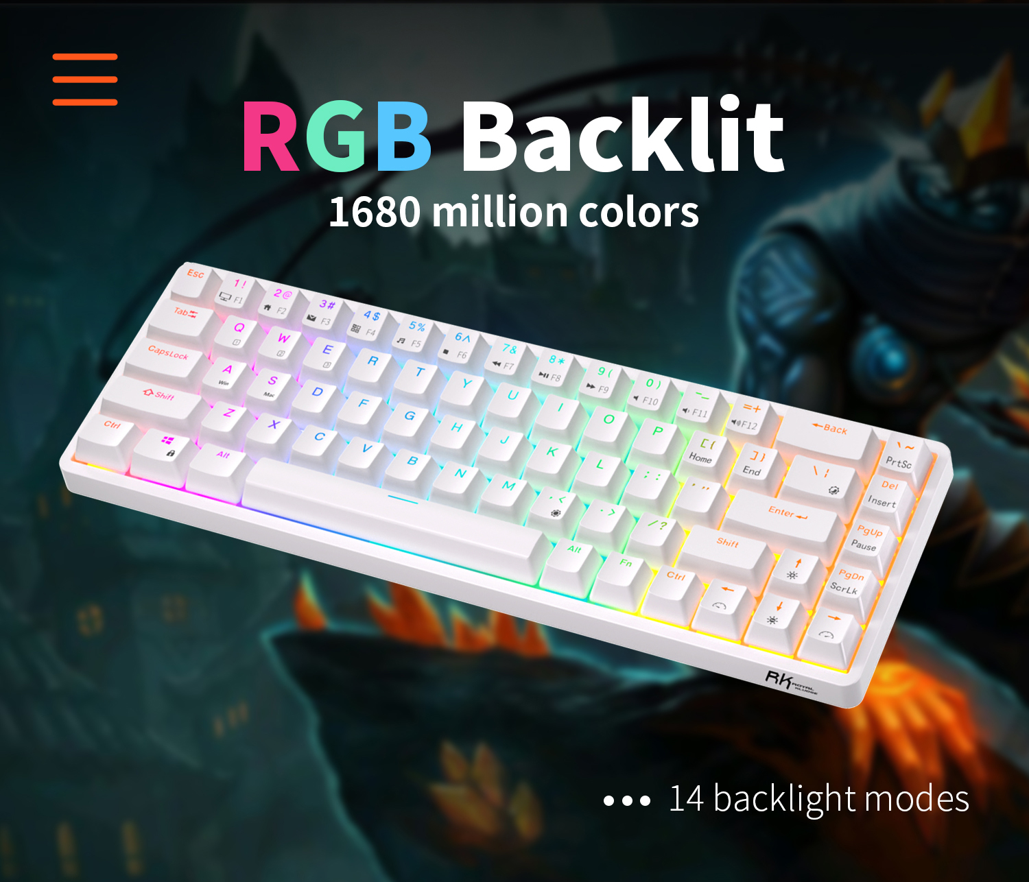 Rk Royal Kludge RKG68 RK68 RK837 RGB คีย์บอร์ดเมคคานิคอล แบบใช้สาย บลูทูธ 2.4GHz | Shopee Thailand