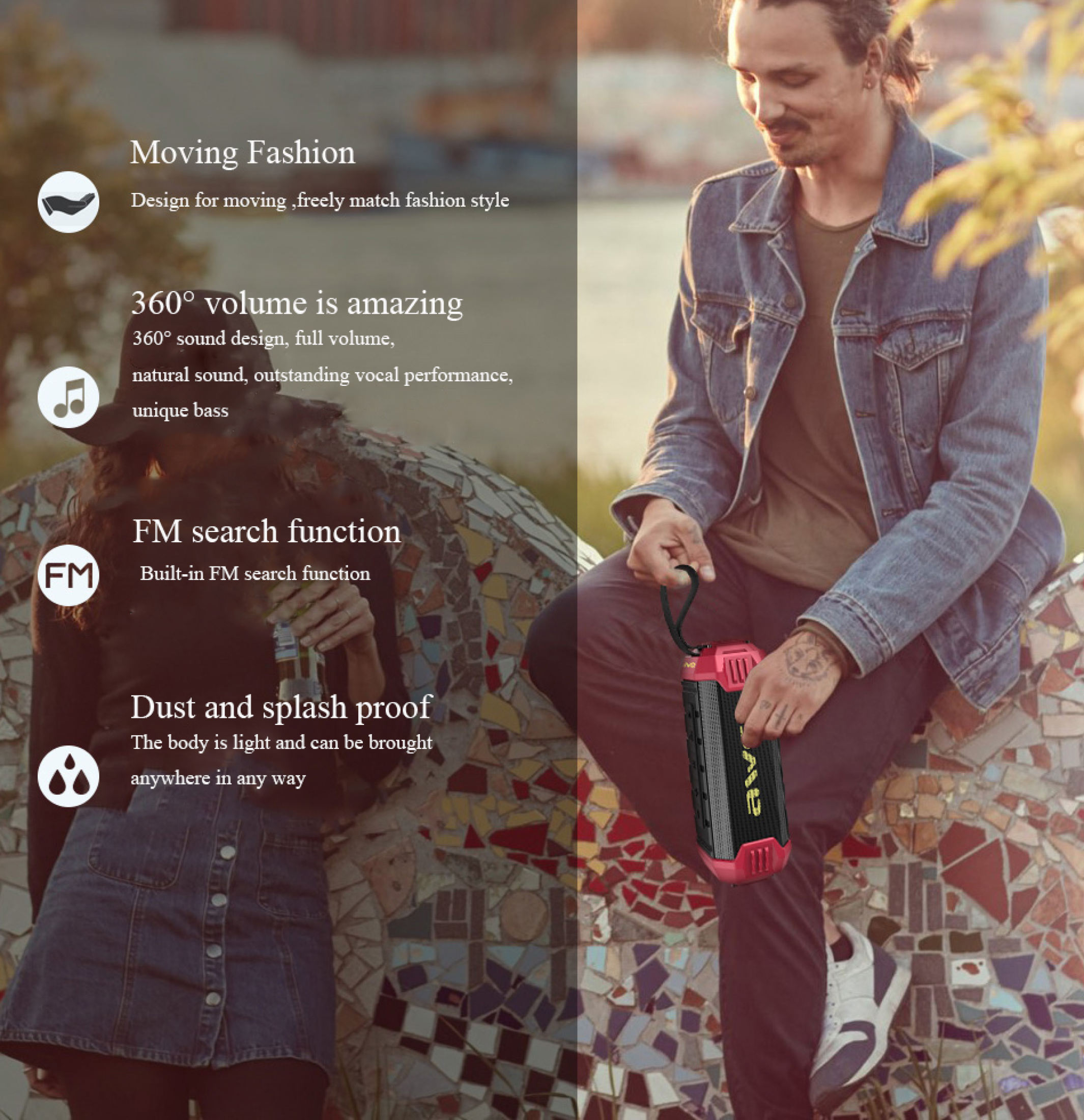 Awei Y280 ลําโพงบลูทูธไร้สาย IPX4 กันน้ํา ตัดเสียงรบกวน พร้อมไมโครโฟน | Shopee Thailand