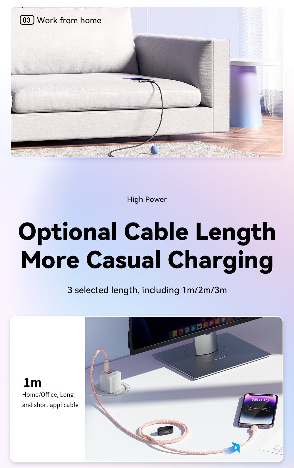 ESSAGER สายชาร์จ Type C เป็น L PD 29W สําหรับ Ip 14 | Shopee Thailand