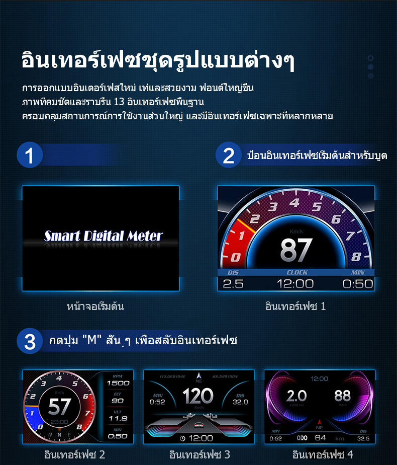 สมาร์ทเกจ P3 OBD2+GPS+เครื่องวัดความลาดชัน Smart Gauge Digital Meter/Display ของแท้เมนูภาษาไทย ...