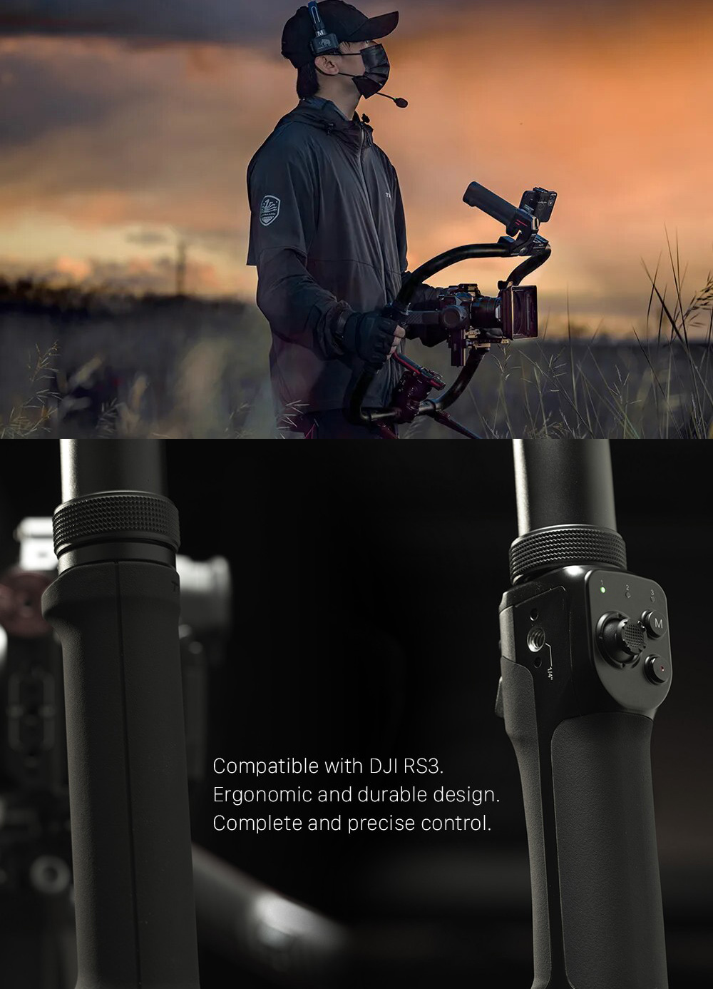 Tilta TGA-PRG2 ชุดแหวนกริป ควบคุมการเดินทาง สําหรับ DJI Ronin rs3 pro ...