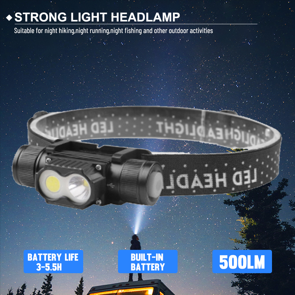 Asafee SY5840 42 43 ไฟหน้า LED 500LM L2 XPE XTE COB T6 หรี่แสงได้ ชาร์จ ...