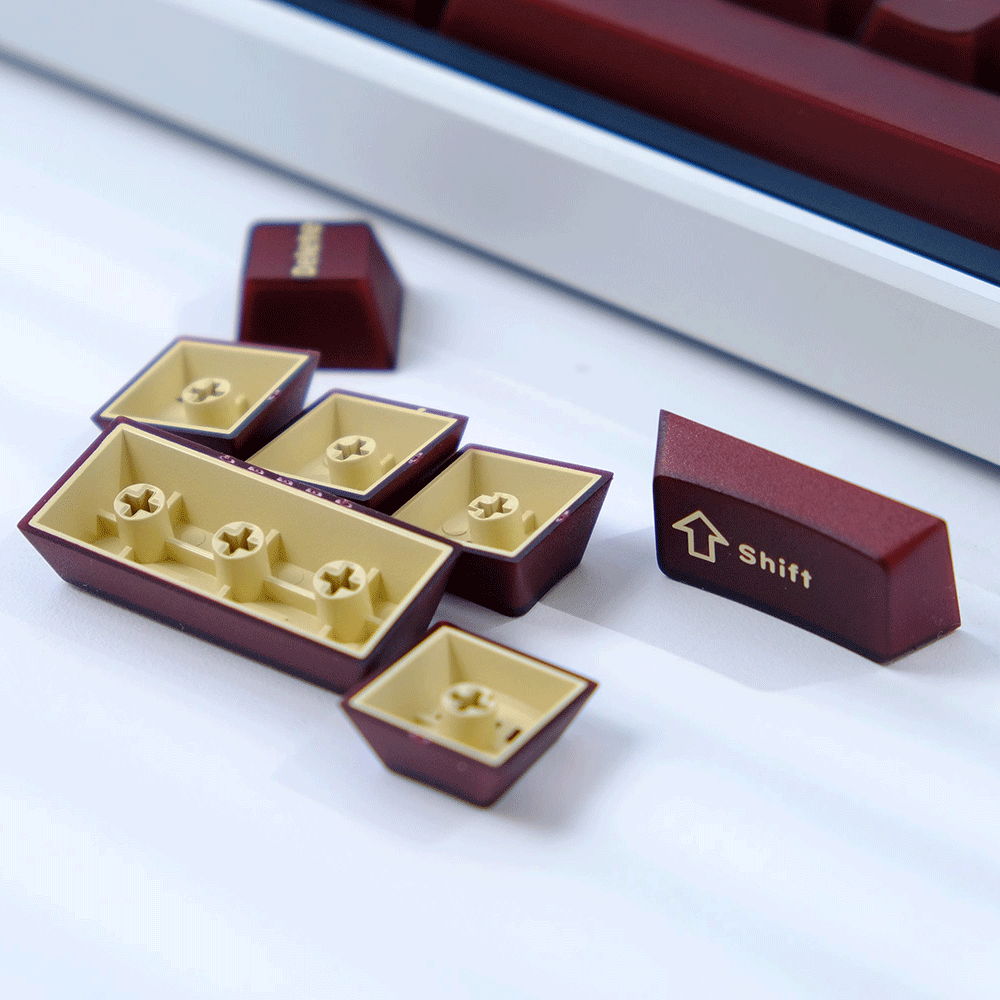 Pyga wine red keycaps cherry profile No pad area Doubleshot ABS ...