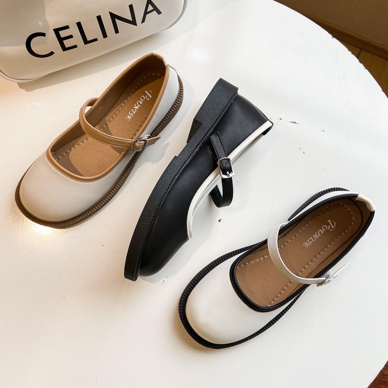 DOU-JIN รองเท้าส้นแบนโลลิต้าแมรี่เจน Mary Jane Classics | Shopee Thailand