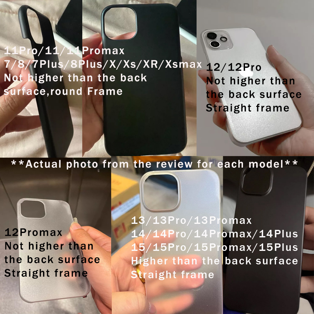 โปร่งใสสีขาวหยาบmatte Texture Hard PCสําหรับiPhone 15Promax 15 13Promax 14Promax 11 13 13Pro ...