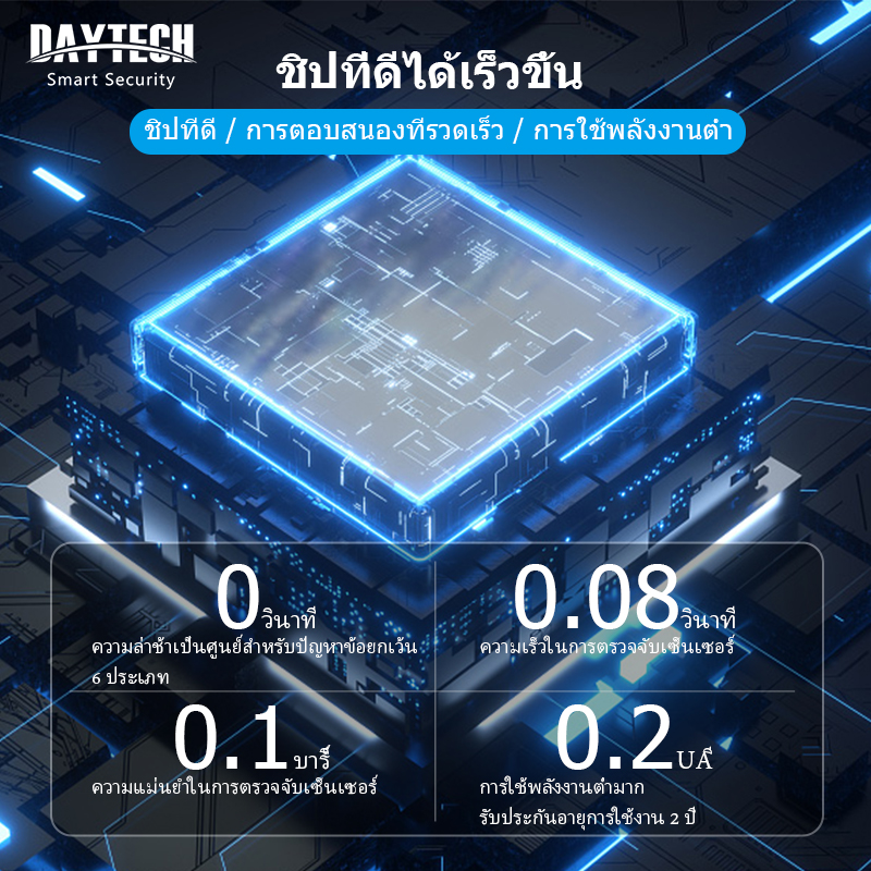 【ตรวจจับอุณหภูมิและควัน】DAYTECH เครื่องตรวจจับควัน แบตเตอรี่ 10 ปี Smoke Detector、fire alarm ...