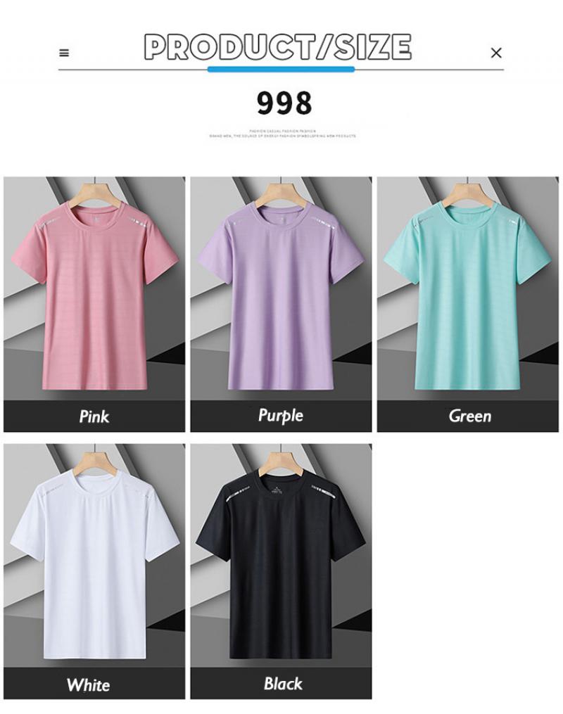 เสื้อยืด คอกลม ผ้าเรยอน ระบายอากาศ แห้งเร็ว เหมาะกับการวิ่ง เล่นกีฬา ...