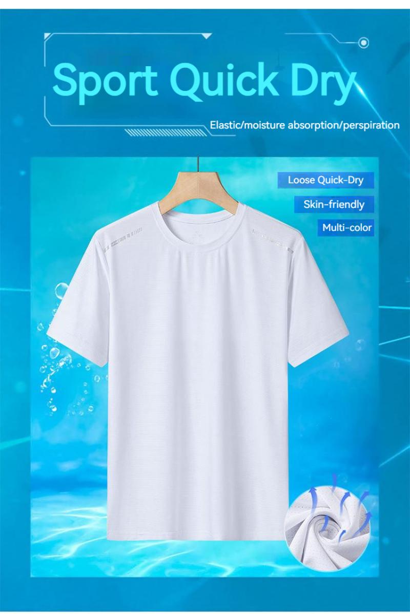 เสื้อยืด คอกลม ผ้าเรยอน ระบายอากาศ แห้งเร็ว เหมาะกับการวิ่ง เล่นกีฬา ...