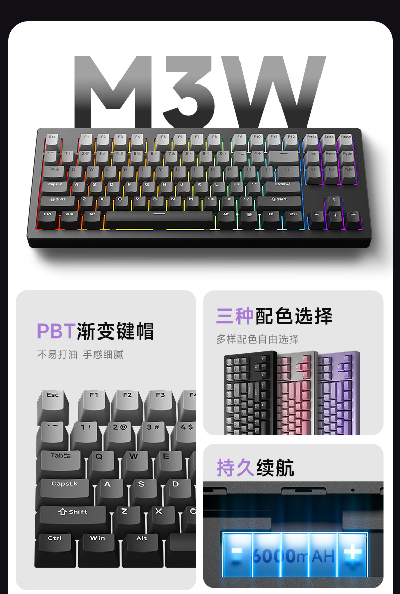 -LW- Monsgeek TKL 80% M3W แป้นพิมพ์อลูมิเนียมไร้สาย | Shopee Thailand