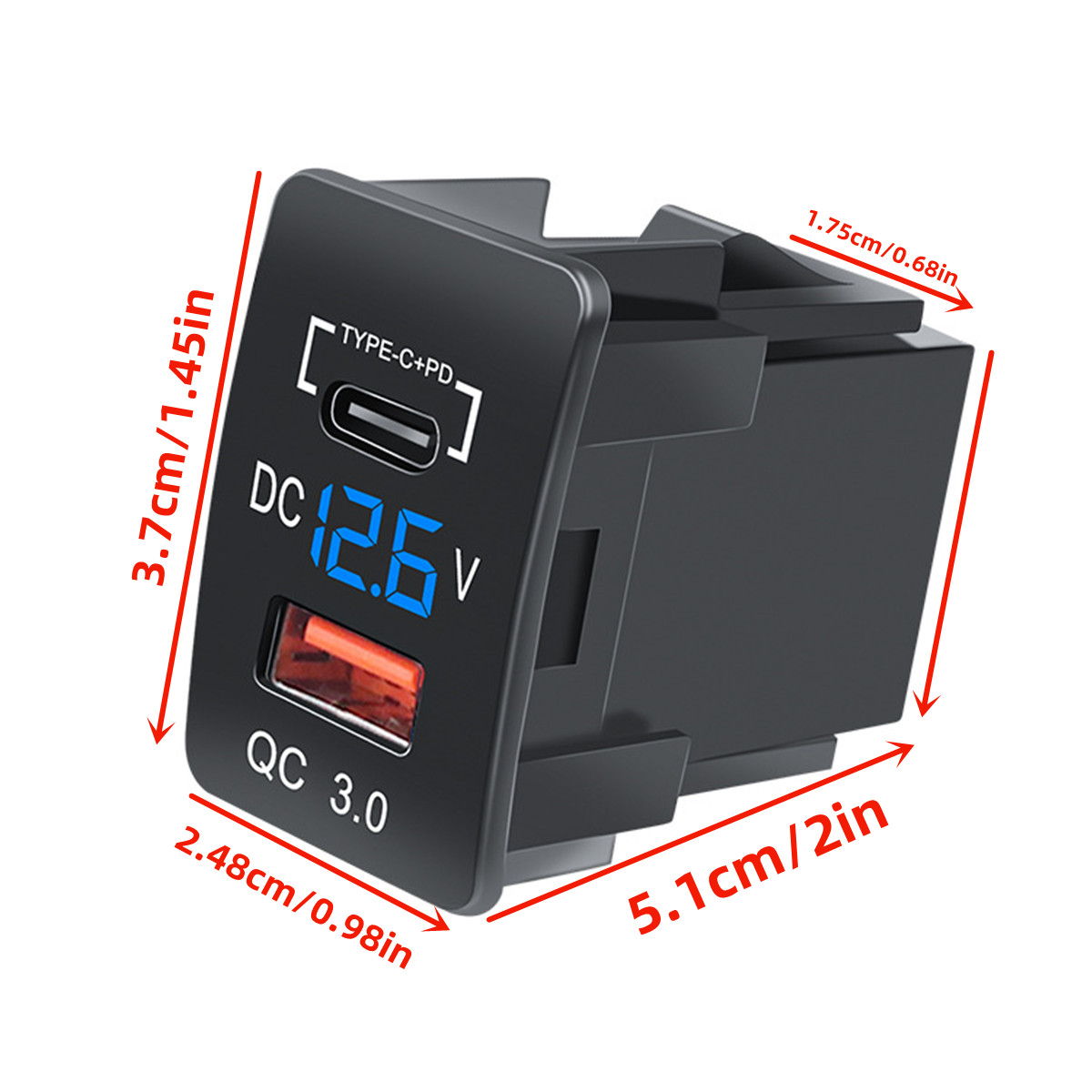 ซ็อกเก็ตชาร์จในรถยนต์ USB PD Type-C 25x37 มม. QC3.0 สําหรับ New Honda ...