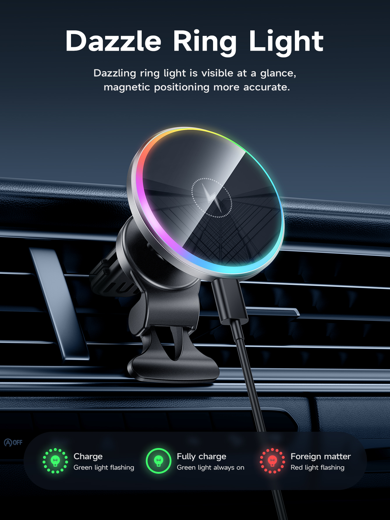Hoco S20 Qi 15W อุปกรณ์ชาร์จแม่เหล็กไร้สาย ติดช่องแอร์รถยนต์ สําหรับ ...
