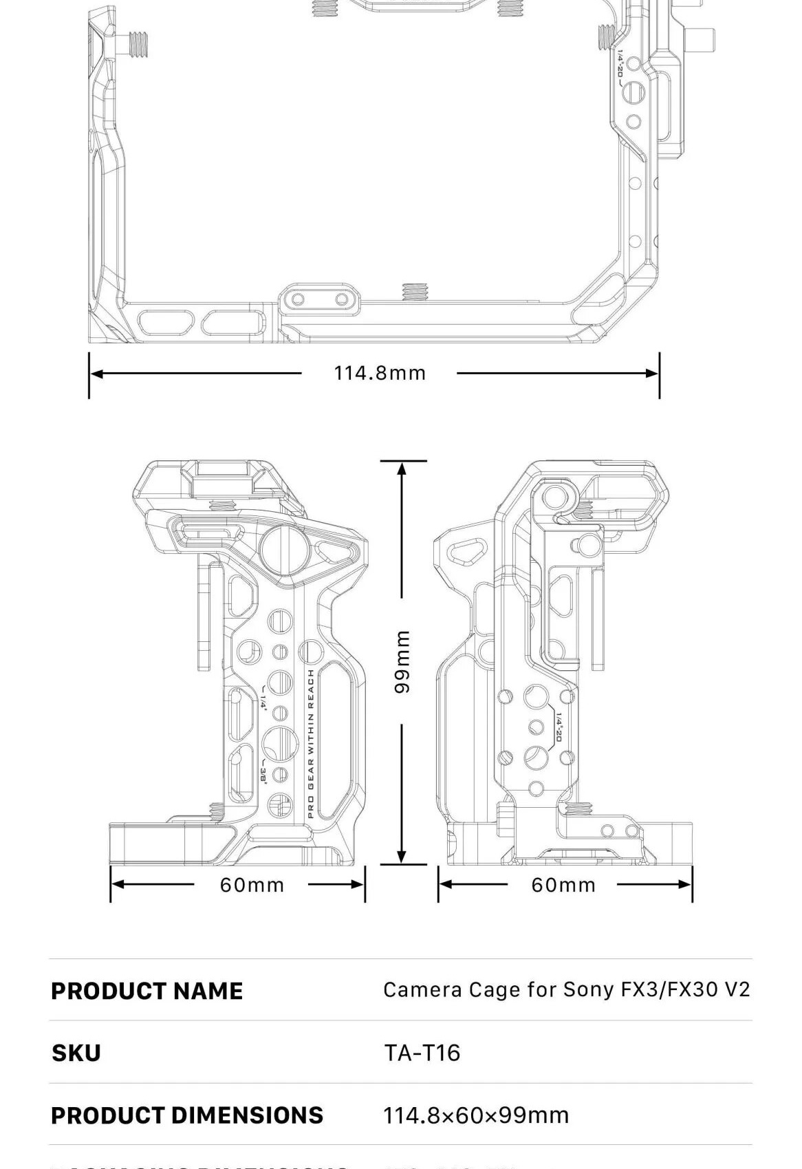 Tilta TA-T16-C-B กรงกล้อง แบบเต็ม น้ําหนักเบา สําหรับ Sony FX3 FX30 Pro FX3 FX30 | Shopee Thailand