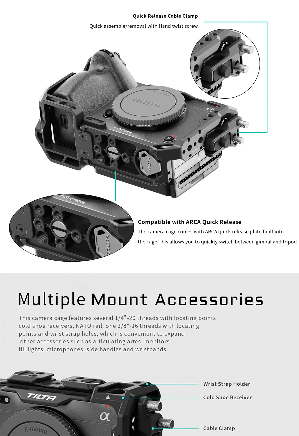 Tilta TA-T16-C-B กรงกล้อง แบบเต็ม น้ําหนักเบา สําหรับ Sony FX3 FX30 Pro FX3 FX30 | Shopee Thailand