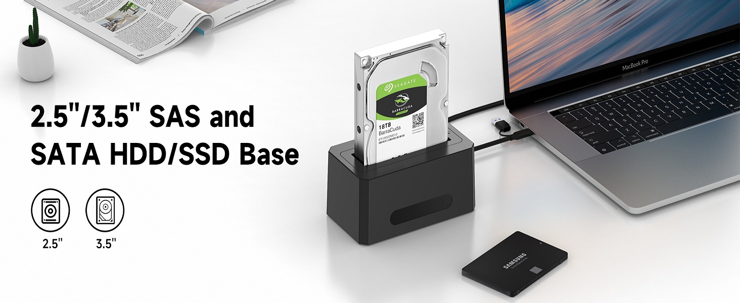 Acasis SAS/SATA เป็นอะแดปเตอร์ USB 3.0 2.5/3.5 นิ้ว ภายนอก SAS ...