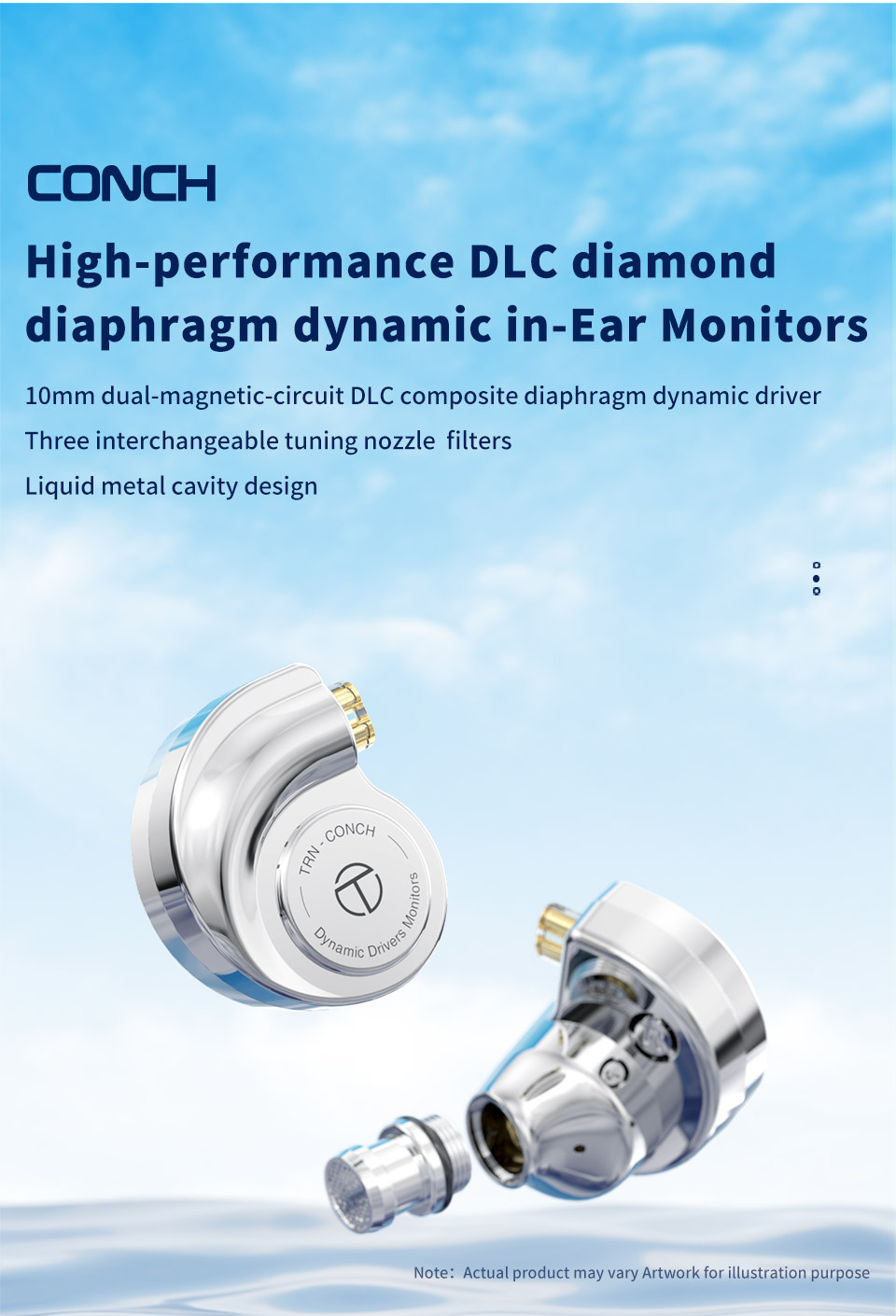 หูฟัง TRN Conch หูฟัง IEM HIFI ไดนามิก พร้อมไมโครโฟน หูฟังมีสาย 3.5mm 2.5mm 4.4mm หูฟังสาย ...