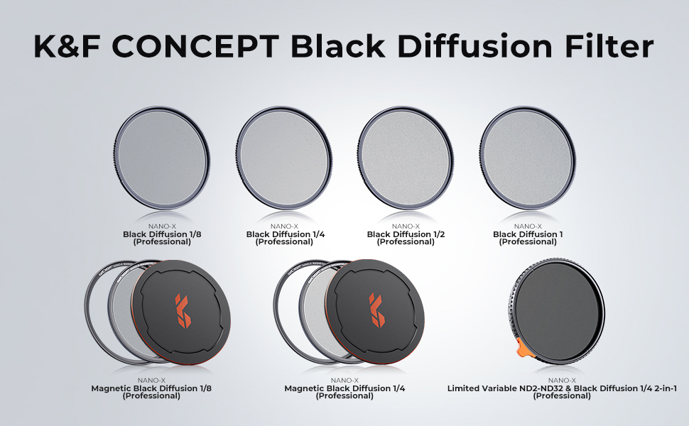 K&F Concept Nano-X Black Pro Mist Diffusion 1/4 1/8 Dream Cinematic ...