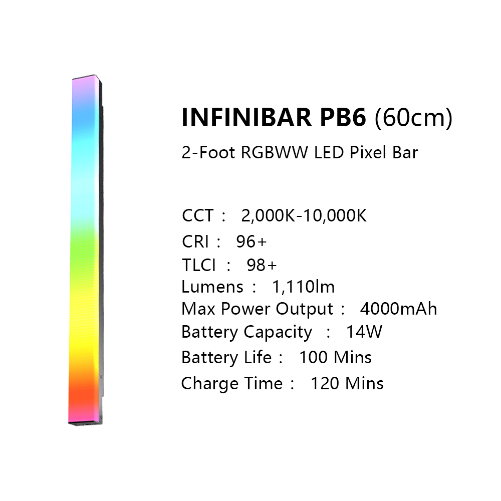 Aputure INFINIBAR PB12 บาร์พิกเซล LED 4 ฟุต (120 ซม.) 27W RGBWW | Shopee Thailand