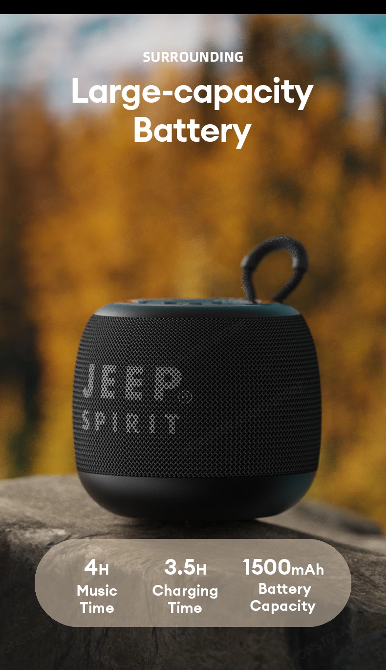 Jeep JPS-SC001 ลำโพงบลูทูธ แบบพกพา เสียงดี เชื่อมต่อ Bluetooth 5.1 รองรับ TF รับสายพูดคุยผ่าน ...