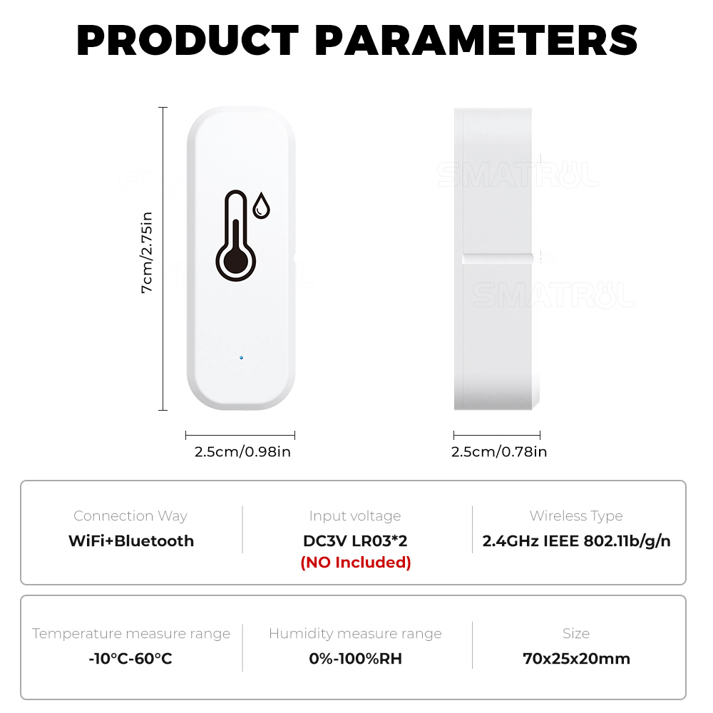 [Local Stock]Smart Tuya WiFi Temperature and Humidity Sensor TH08 ...