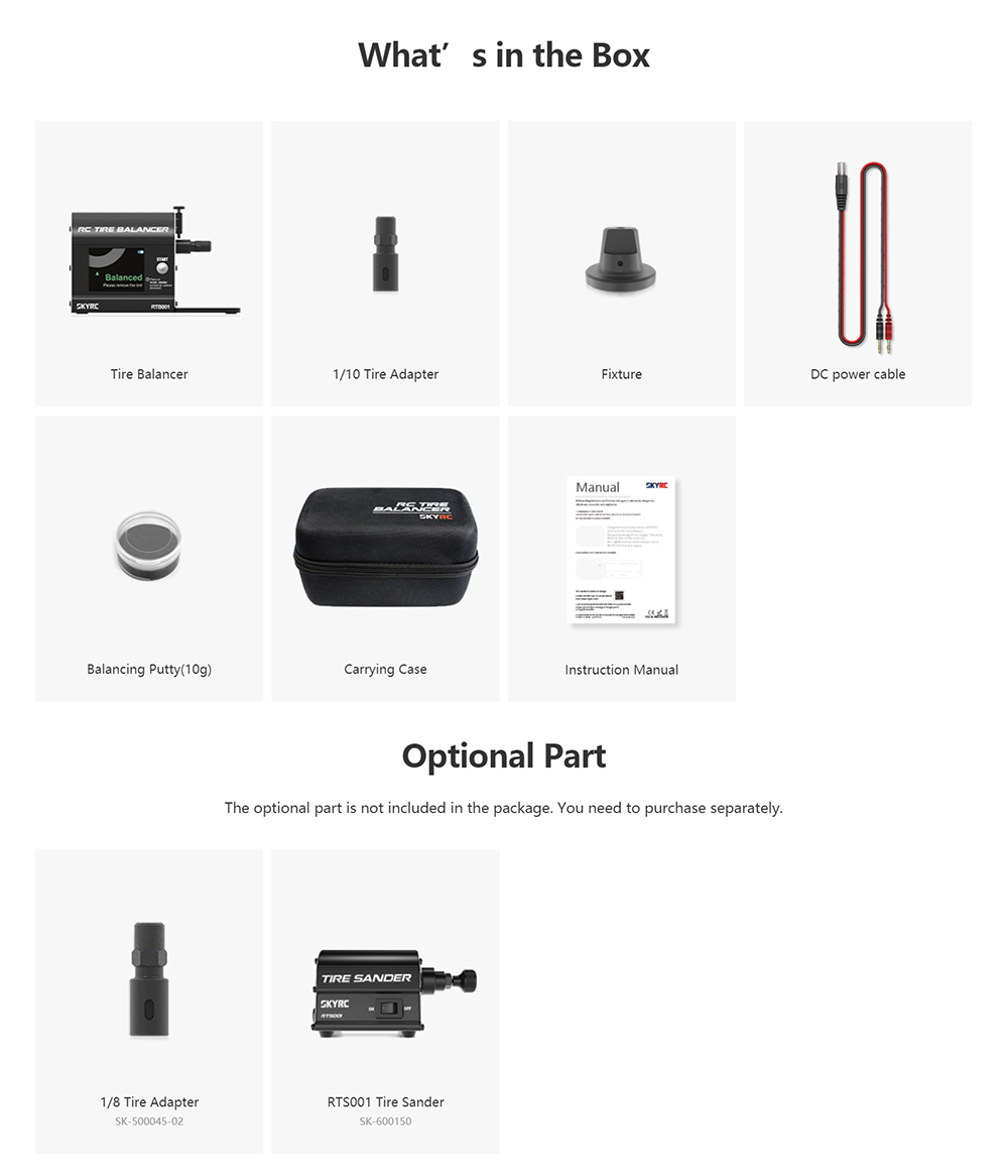 Skyrc Tire Balancer RC SK-500045 2.8 inch Dynamic Tyre Balancer for 1/ ...