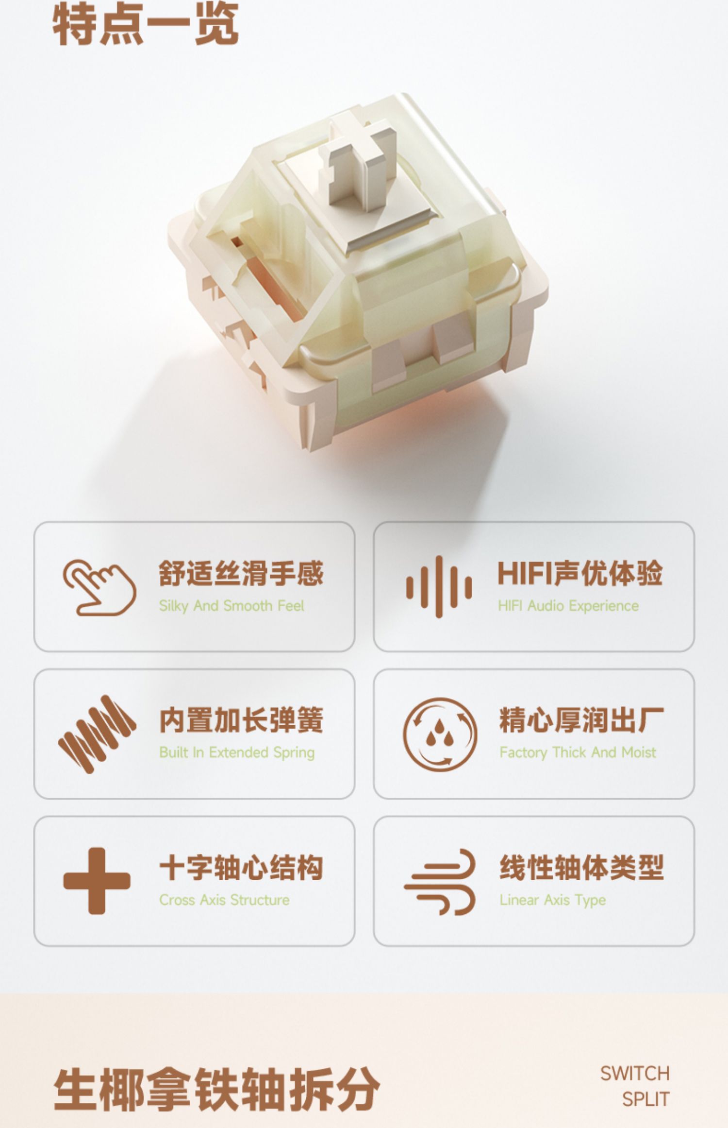 -LW- Weikav Coconut Latte Switch 37g & Flowing Cloud Switch 43g Linear ...