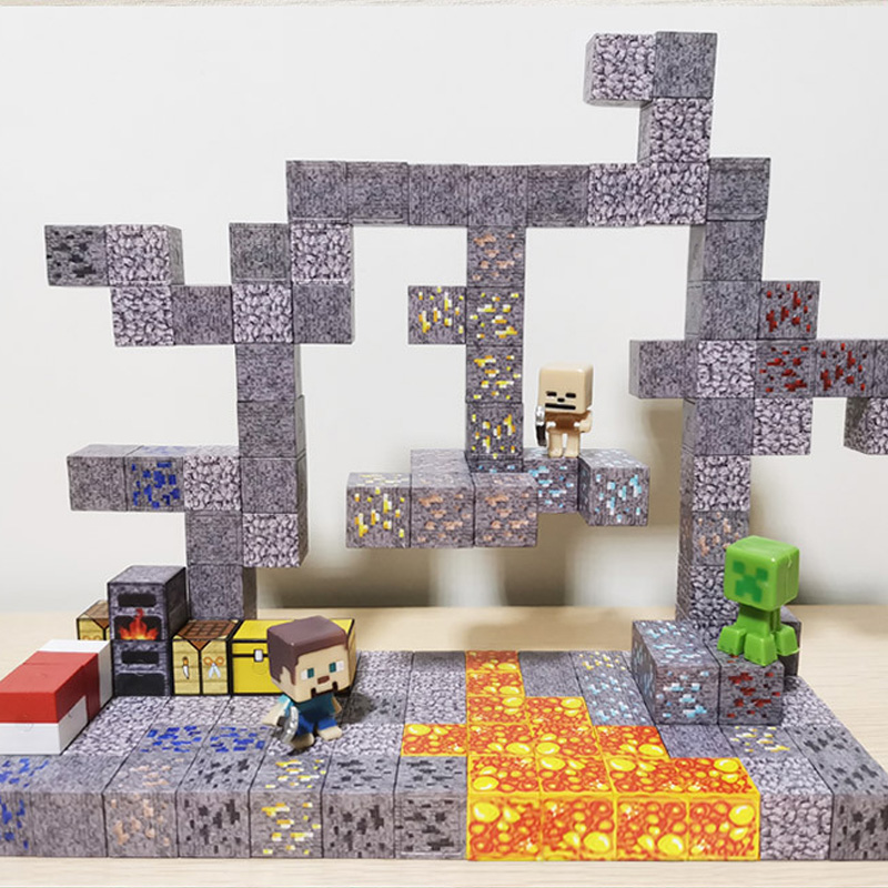 บล็อคตัวต่อแม่เหล็ก รูป Minecraft DIY ของเล่นเสริมการเรียนรู้ สําหรับ ...