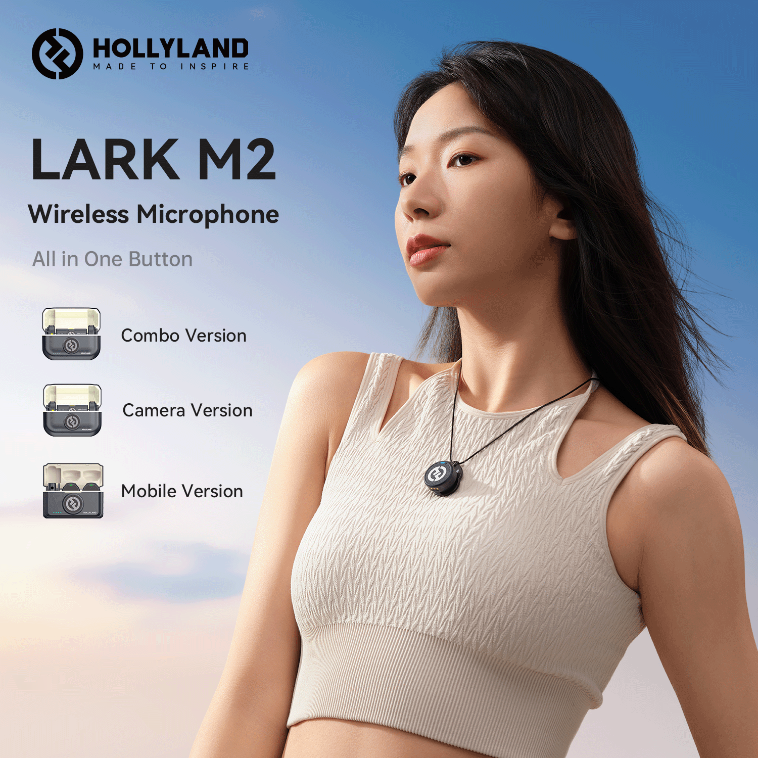 Hollyland LARK M2 ไมโครโฟนไร้สาย เวอร์ชั่น 300 ม. ระยะ LOS 24 บิต Hi-Fi สําหรับไลฟ์สตรีม ...