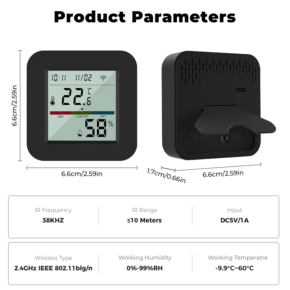 [Local Stock]Smart Tuya WiFi Temperature and Humidity Sensor TH08 ...