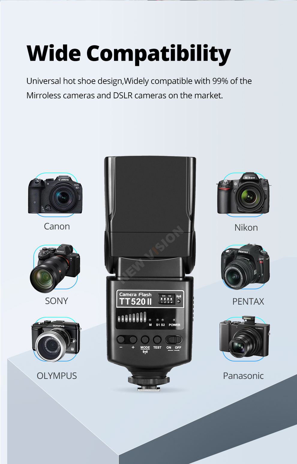 Godox TT520 II แฟลช TT520II พร้อมสัญญาณไร้สาย 433MHz ในตัว + แฟลชทริกเก ...