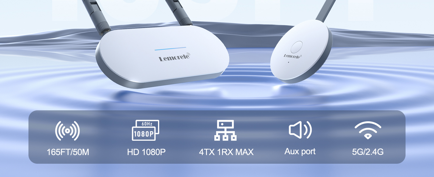 Lemorele G52R1 HDMI port Wireless Transmitter and Receiver ระยะทาง 50 ...