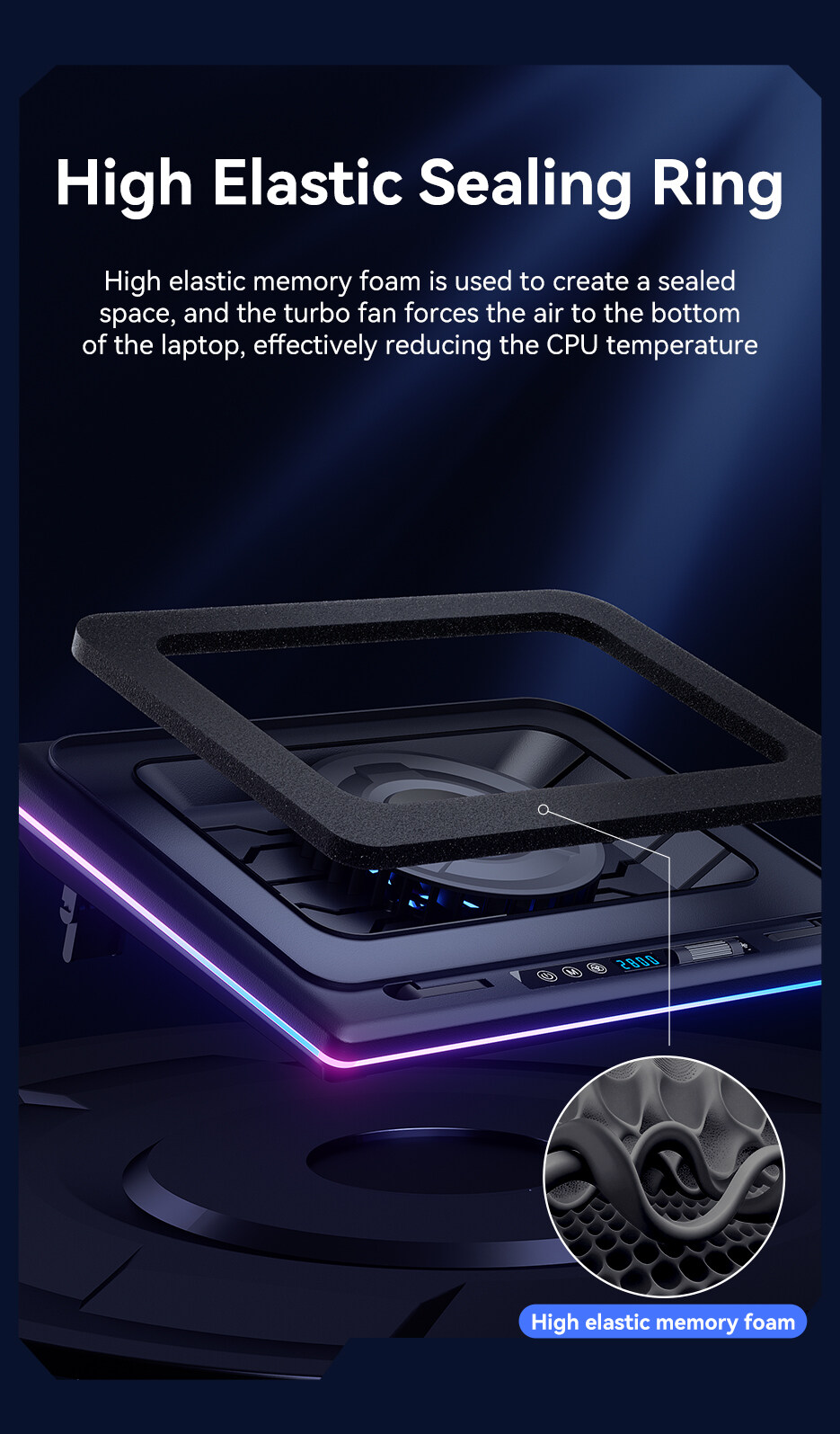 Llano V12 V10 V13 Turbo-Fan RGB แล็ปท็อปคูลเลอร์กรองฝุ่นหน่วยความจําโฟม ...