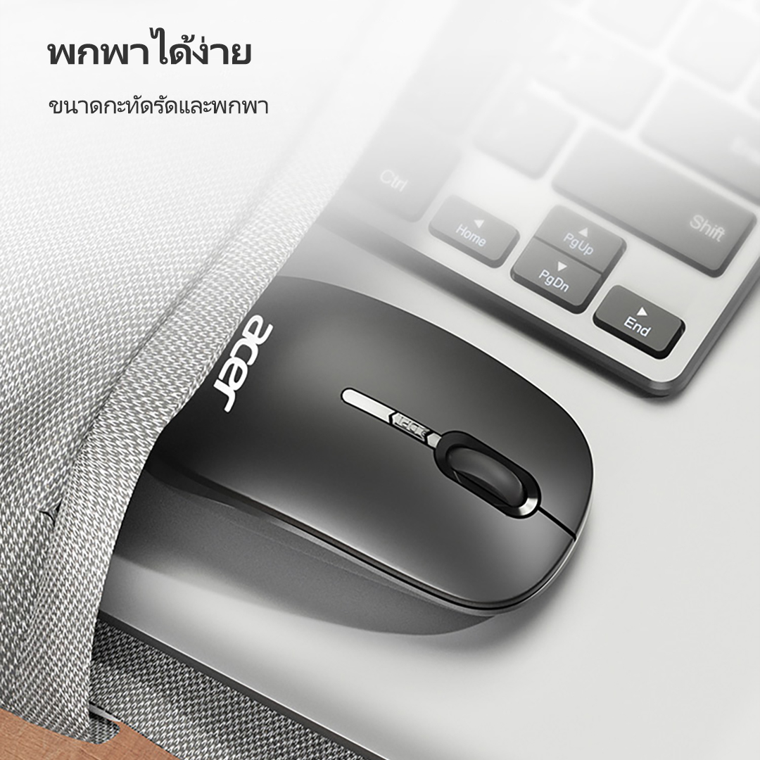 Acer M153 Mute Mouse เมาส ์ ไร ้ สาย การปรับ DPI สามความเร ็ วการเชื ่ อมต ่ อไร ้ สาย 2.4G ...