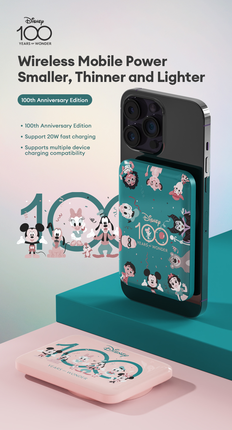 Disney QS-C02 พาวเวอร์แบงค์แม่เหล็กไร้สาย 5000mAh พกพาสะดวก | Shopee ...