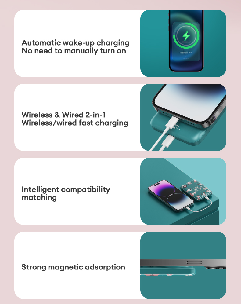 Disney QS-C02 พาวเวอร์แบงค์แม่เหล็กไร้สาย 5000mAh พกพาสะดวก | Shopee ...