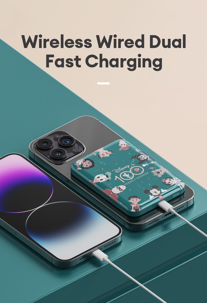 Disney QS-C02 พาวเวอร์แบงค์แม่เหล็กไร้สาย 5000mAh พกพาสะดวก | Shopee ...