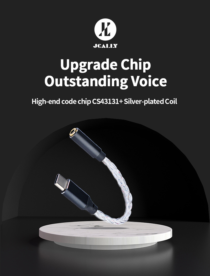 Jcally JM20 อะแดปเตอร์ถอดรหัสหูฟัง CS43131 DAC Type-C เป็น 3.5 มม. ...