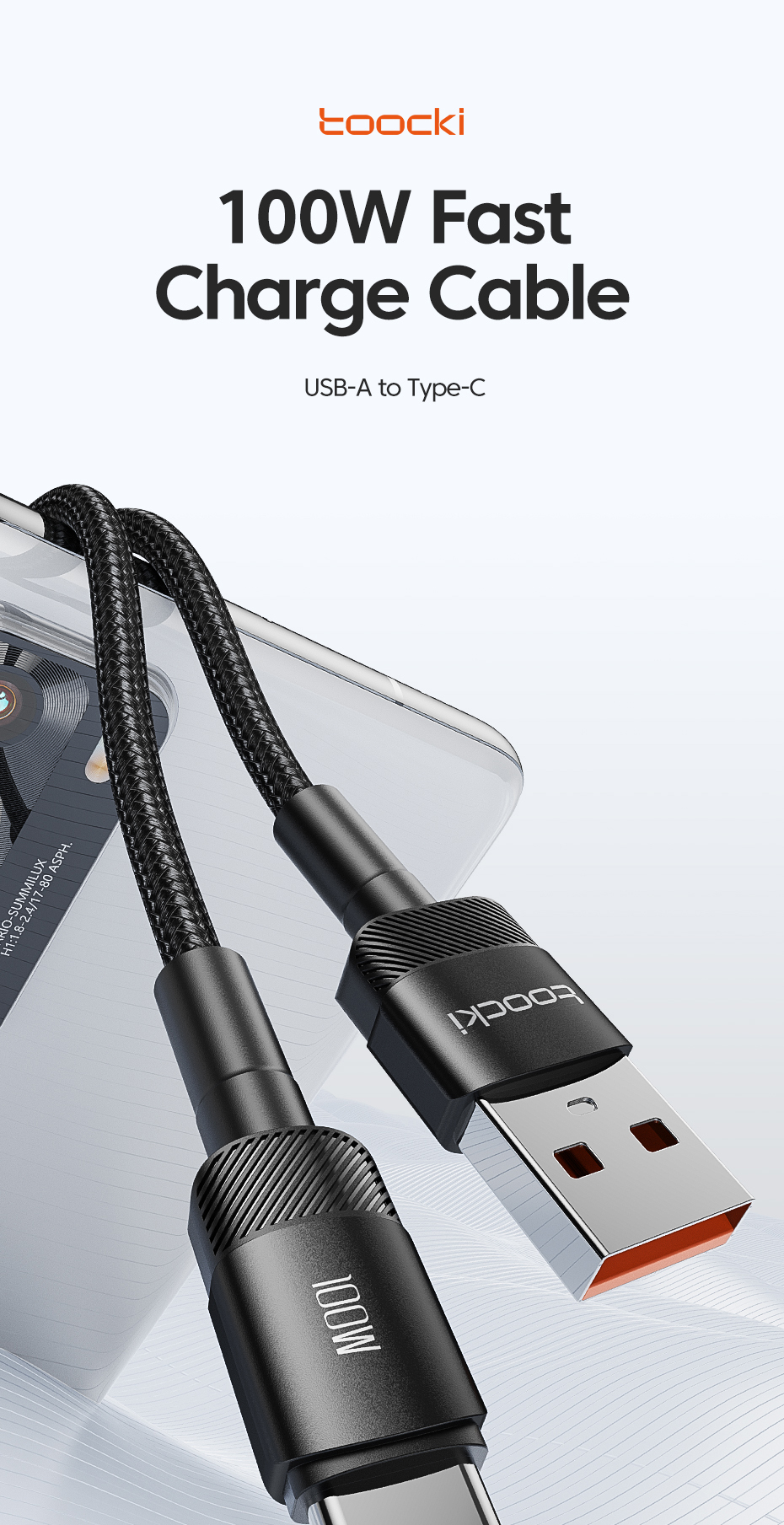 Toocki 100W USB Type C ถึง Type C สาย PD Fast Charging Charger สายไฟ ...