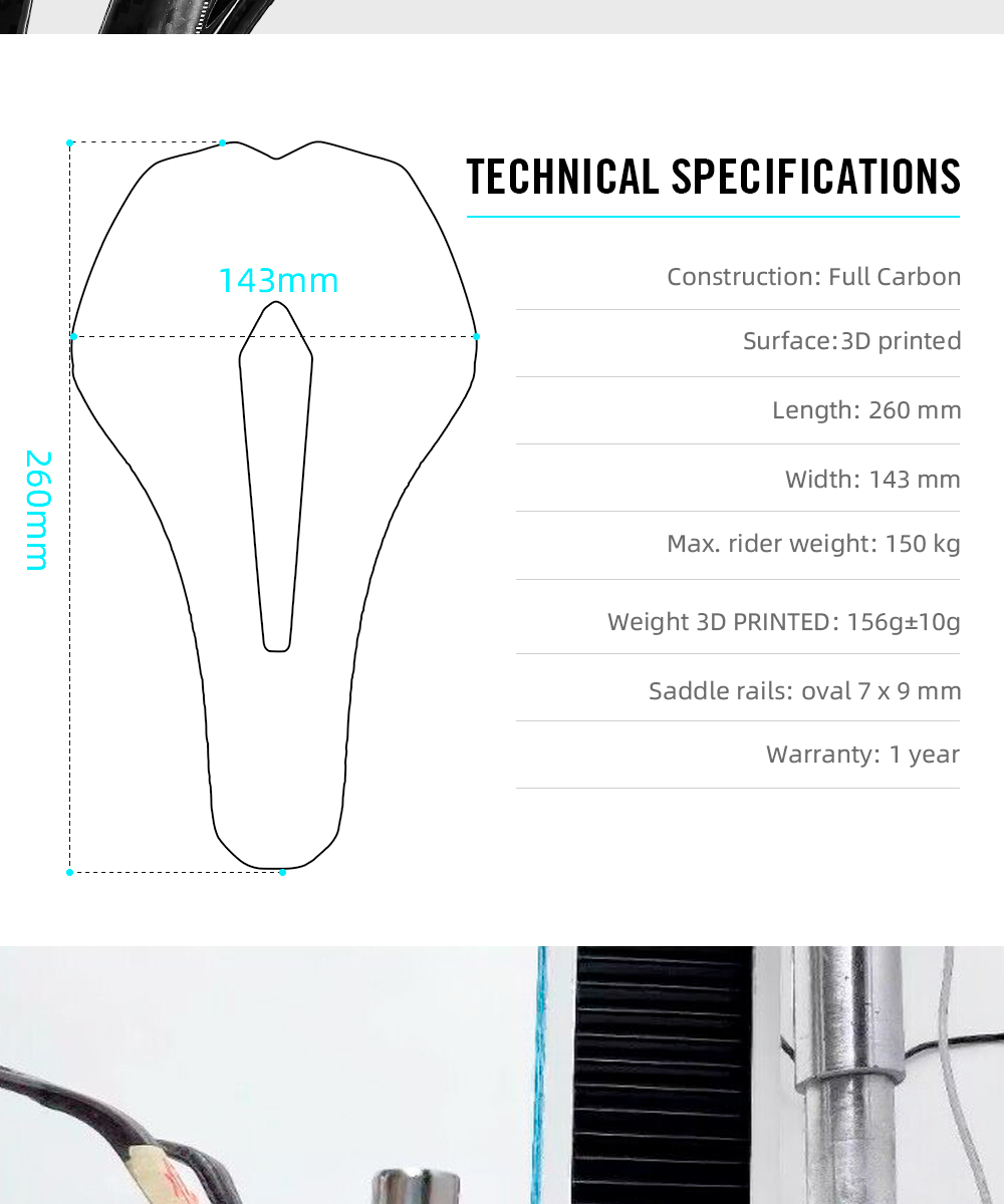 Ryet อานนั่งจักรยาน คาร์บอน พิมพ์ลาย 3D น้ําหนักเบา 7x9 มม. 156 กรัม ...