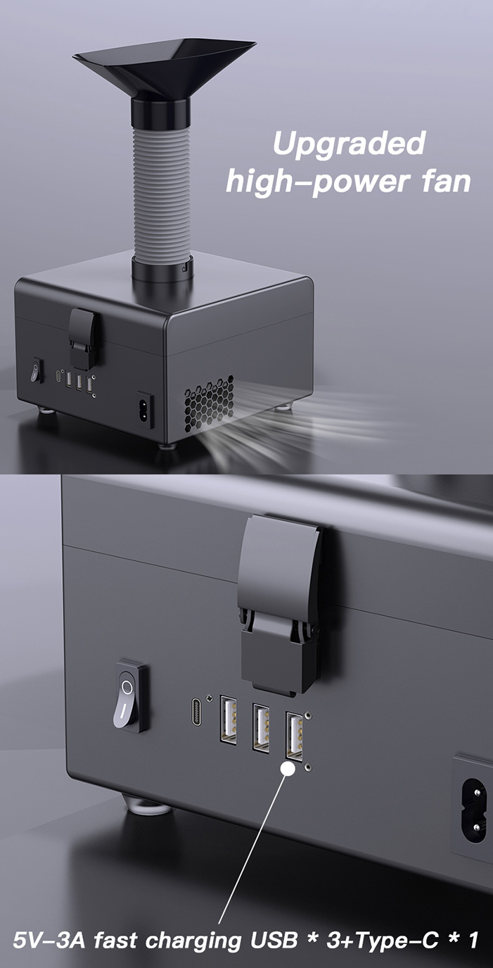 Zj-802s เครื่องดูดควัน แบบตั้งโต๊ะ สําหรับซ่อมแซมโทรศัพท์มือถือ | Shopee Thailand