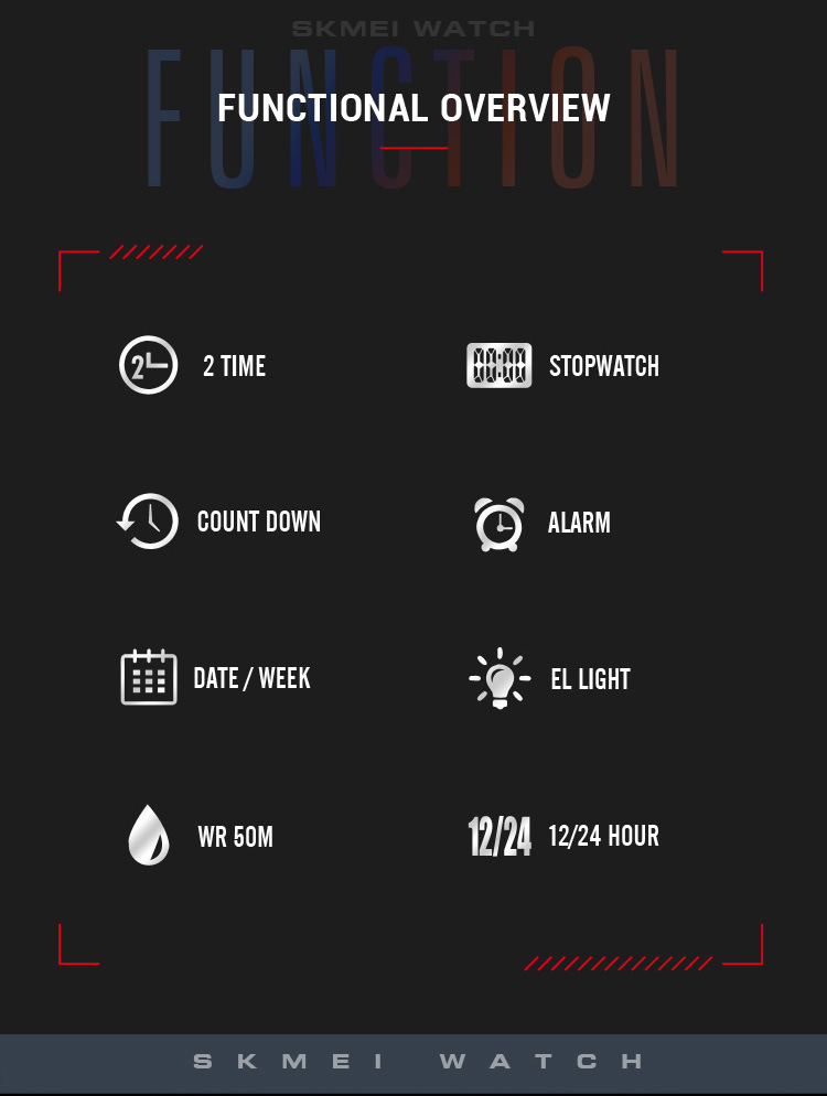 SKMEI สมี 1960 ทหารกีฬาดิจิตอลผู้ชายนาฬิกานาฬิกาข้อมือ นํา กันน้ํา ...