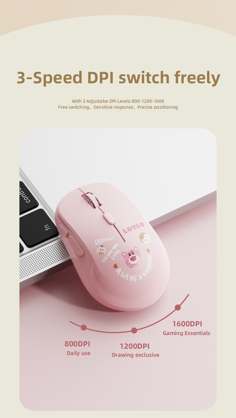 Disney QS-MS01 เมาส์ไร้สาย กันเหงื่อ สามความเร็ว ใส่สบาย ลายน่ารัก | Shopee Thailand